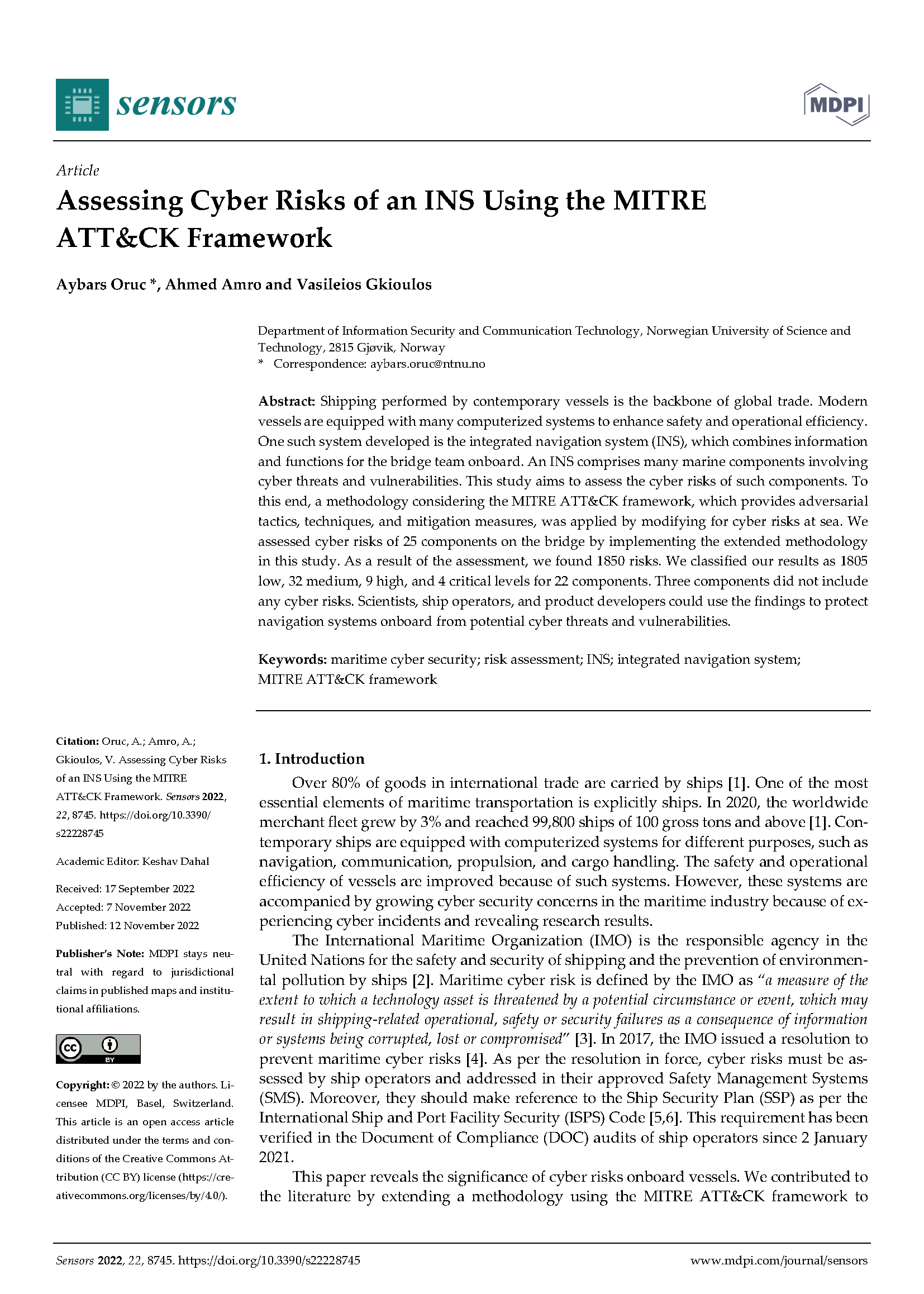 Assessing Cyber Risks Of An Ins Using The Mitre Attandck Framework Dr Aybars Oruç